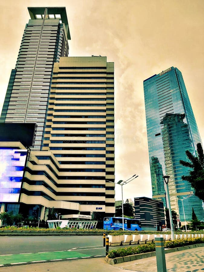 Sudirman Street View in the Morning Editorial Stock Photo - Image of ...