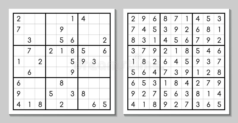 Sudoku with the Answer. Vector Game Stock Vector - Illustration of cell ... Sudoku with the Answer. Vector Game Stock Vector - Illustration of cell ...