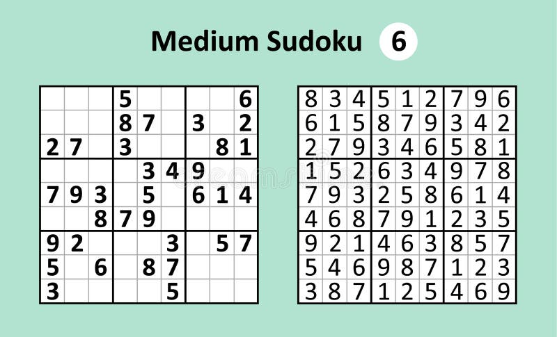 Sudoku Game with Answers. Medium Complexity Stock Vector - Illustration ... Sudoku Game with Answers. Medium Complexity Stock Vector - Illustration ...