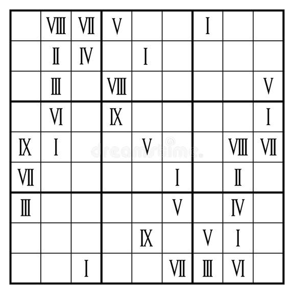 Sudoku Game, Roman Numerals Stock Vector - Illustration of crossword ...