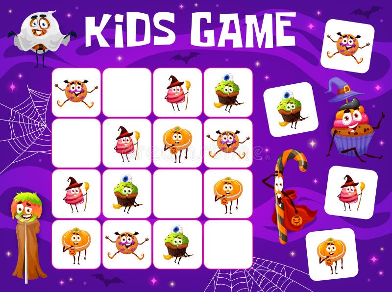 Sudoku Game Worksheet with Halloween Candies Stock Vector ... Sudoku Game Worksheet with Halloween Candies Stock Vector ...
