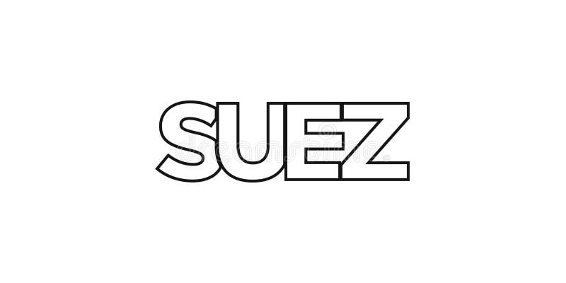 Suez in the Egypt Emblem. the Design Features a Geometric Style, Vector ...