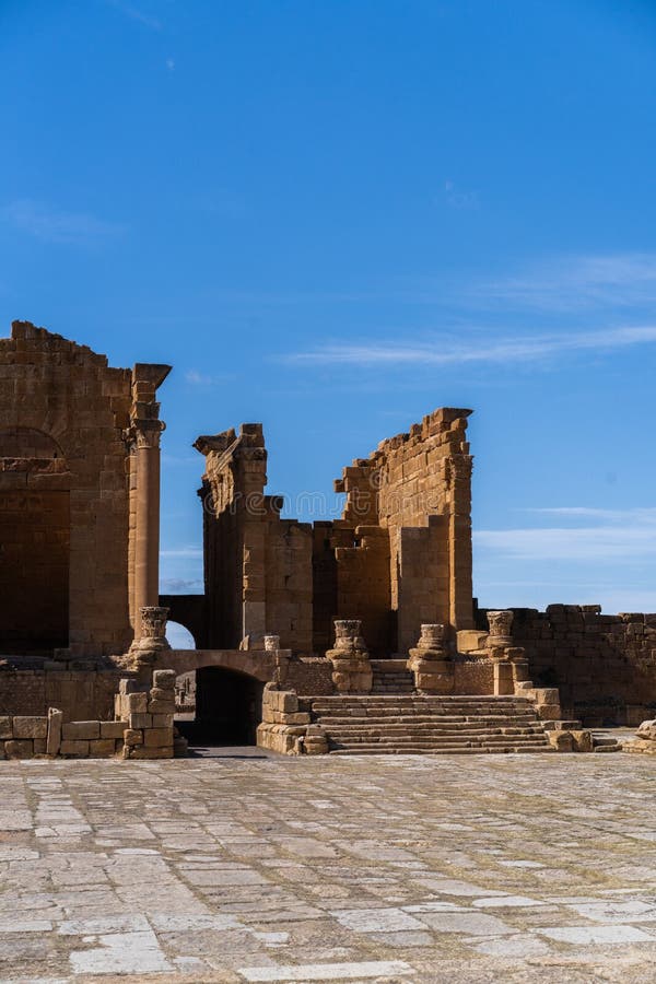 Sufetula Town, Modern Sbeitla, Tunisia Stock Photo - Image of ...
