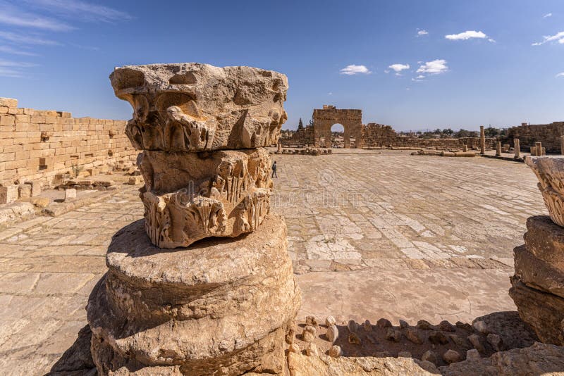 Sufetula Town, Modern Sbeitla, Tunisia Stock Image - Image of historic ...