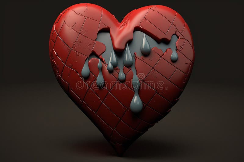 Suffering Heart. Broken Feelings. Heart in Torment Stock Illustration ...