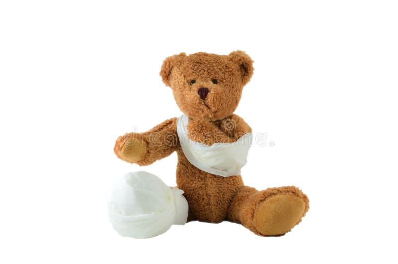 Poorly teddy bear stock image. Image of accident, bump - 6508317
