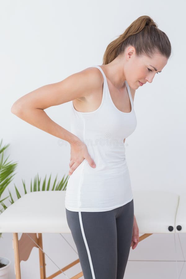 Suffering Patient Touching His Back Stock Image - Image of pain ...