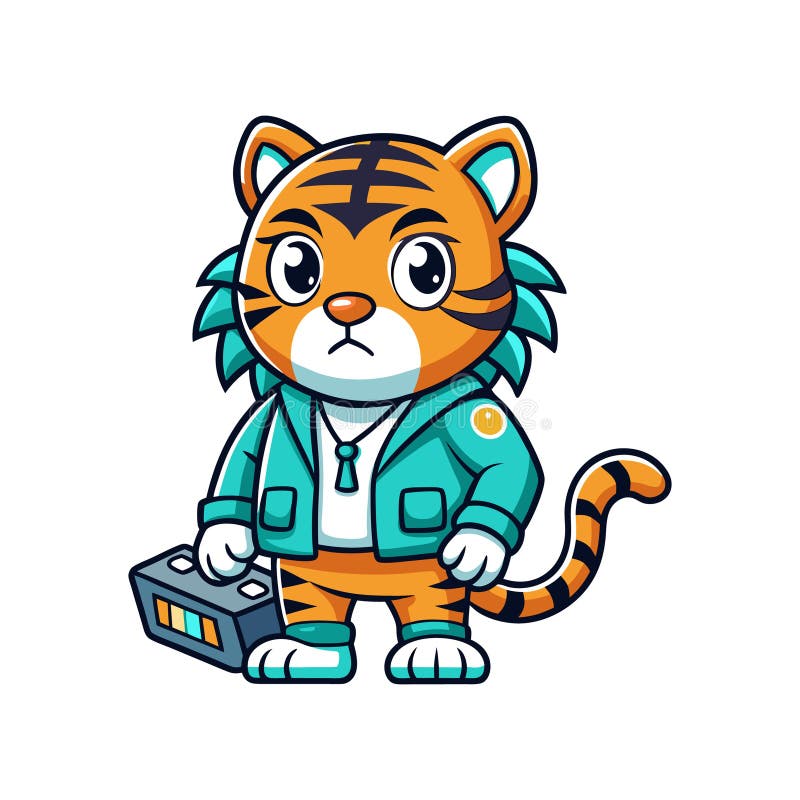 Suffering Tiger Cub in Music Art Stock Vector - Illustration of nature ...