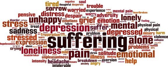Suffering word cloud stock vector. Illustration of crisis - 190765640