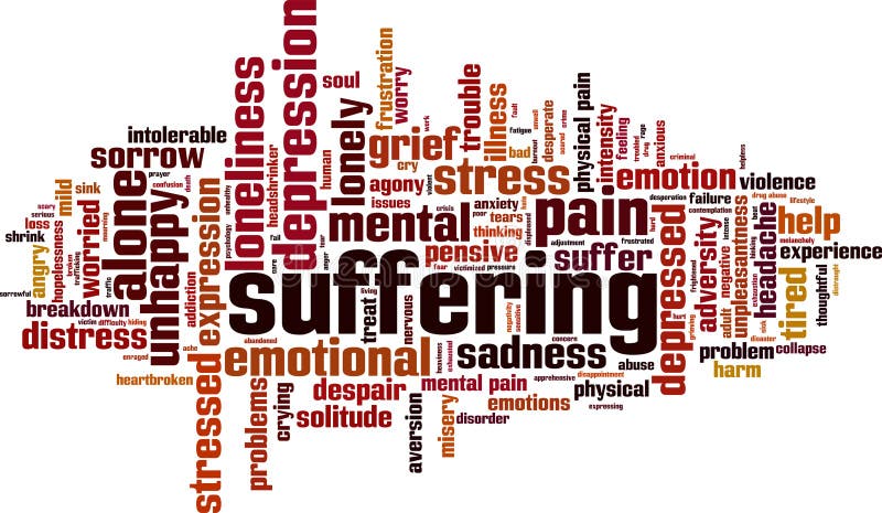 Suffering word cloud stock vector. Illustration of crisis - 190765640