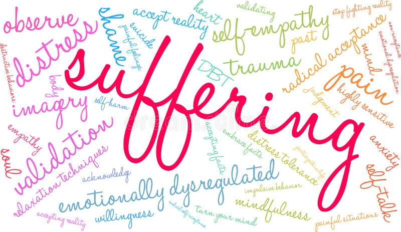 Suffering Word Cloud stock vector. Illustration of facts - 217989663