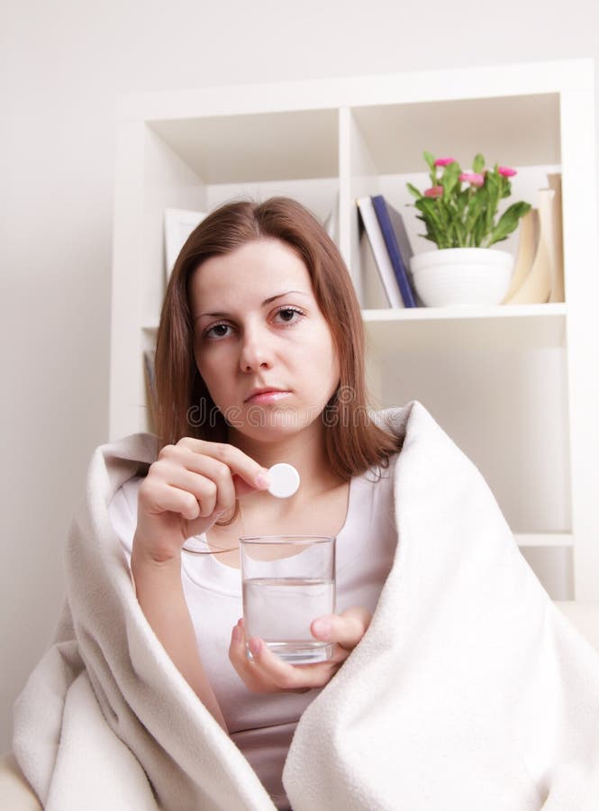 She suffers a cold stock image. Image of indoors, allergic - 58039329