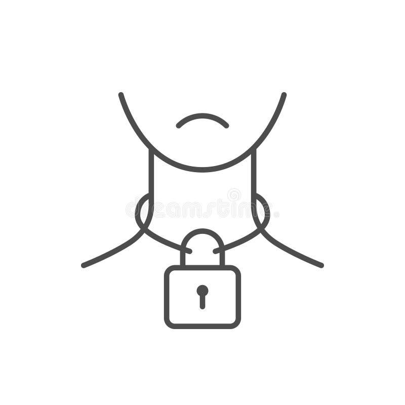 Suffocation Feeling Line Outline Icon Stock Vector - Illustration of ...