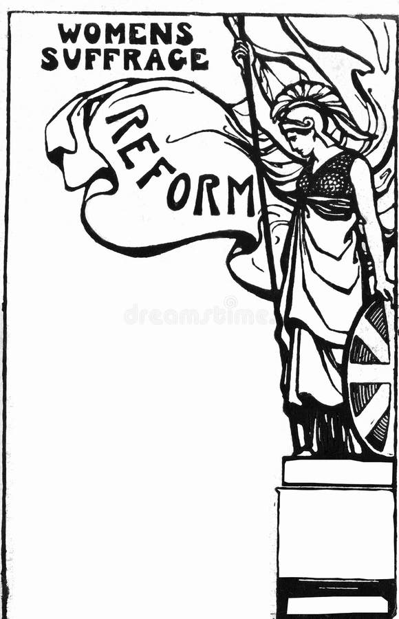 Suffrage colouring images stock photo. Image of drawing - 222293612