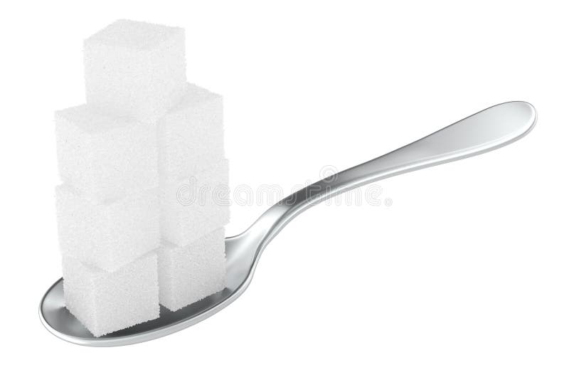 Sugar Addiction, Concept. a Spoon Full of Sugar Cube Stock Illustration ...