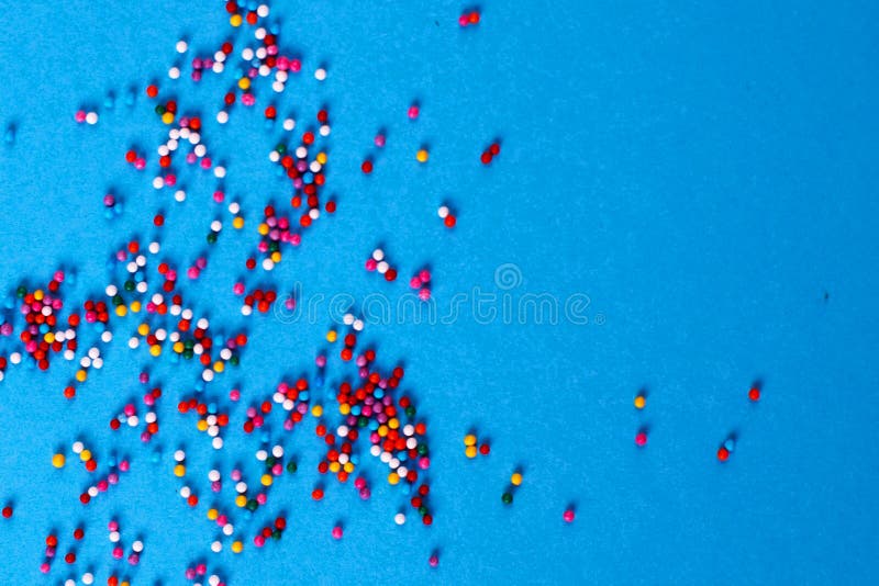 Sugar Baking Colorful Sprinkles in Shape of Circle on Blue Background ...