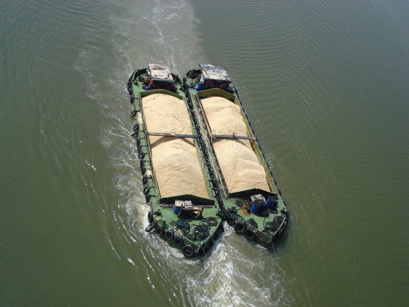 Sugar Barge stock photo. Image of sunrise, river, drag - 12723100