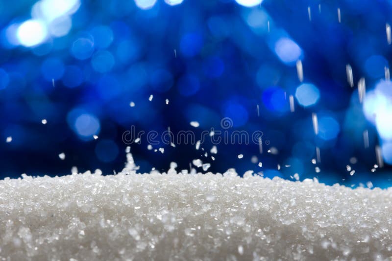 Sugar on a blue background stock photo. Image of abstract - 103593962