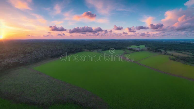 Sugar Cane Field at Sunset.AI Generated Stock Illustration ...