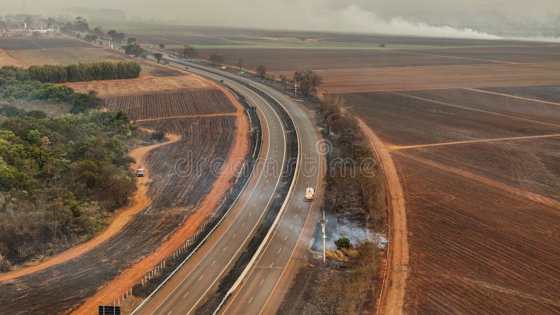 Sugar Cane Fire Plantation Smoke Stock Image - Image of global ...