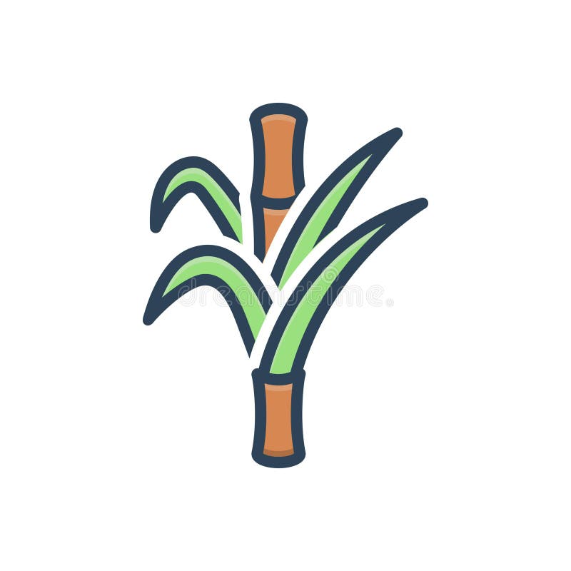 Color Illustration Icon for Sugar Cane, Sugar and Farming Stock ...