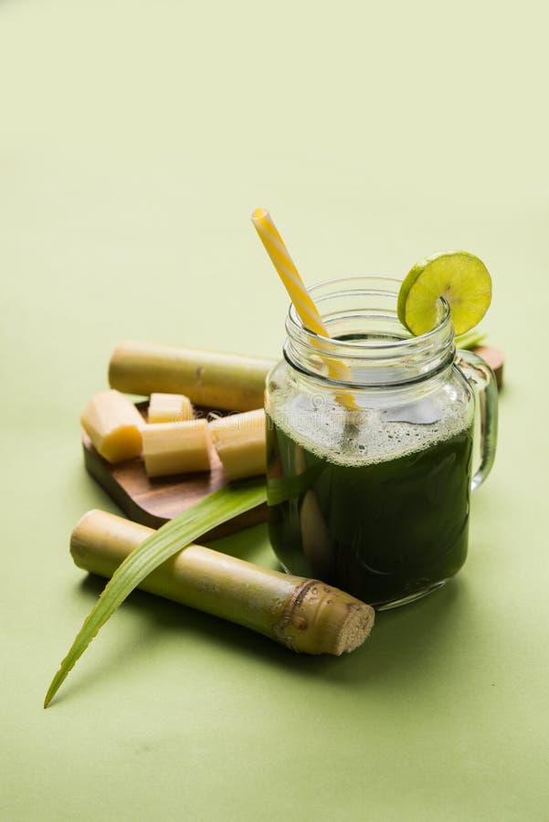 Sugar Cane Juice or Ganne Ka Ras Stock Photo - Image of glass, healthy ...