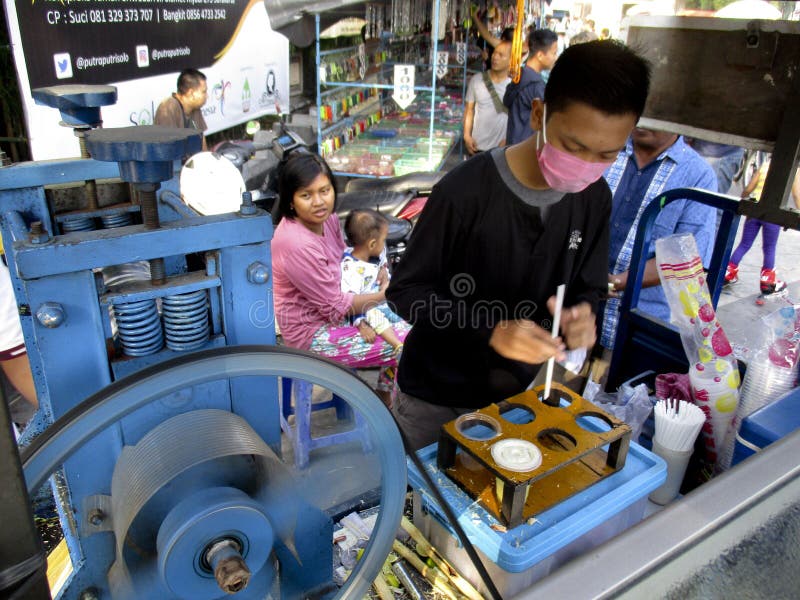 Sugar cane juice editorial stock image. Image of indonesia - 76067174