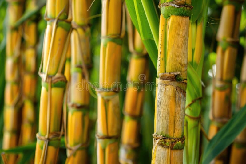Sugar Cane Stalks on Plantation Stock Photo - Image of organic, growing ...