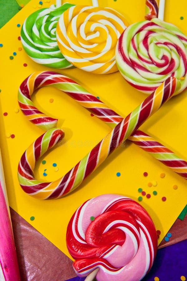Sugar Canes in a Heart-shape and Other Sweets Stock Photo - Image of ...
