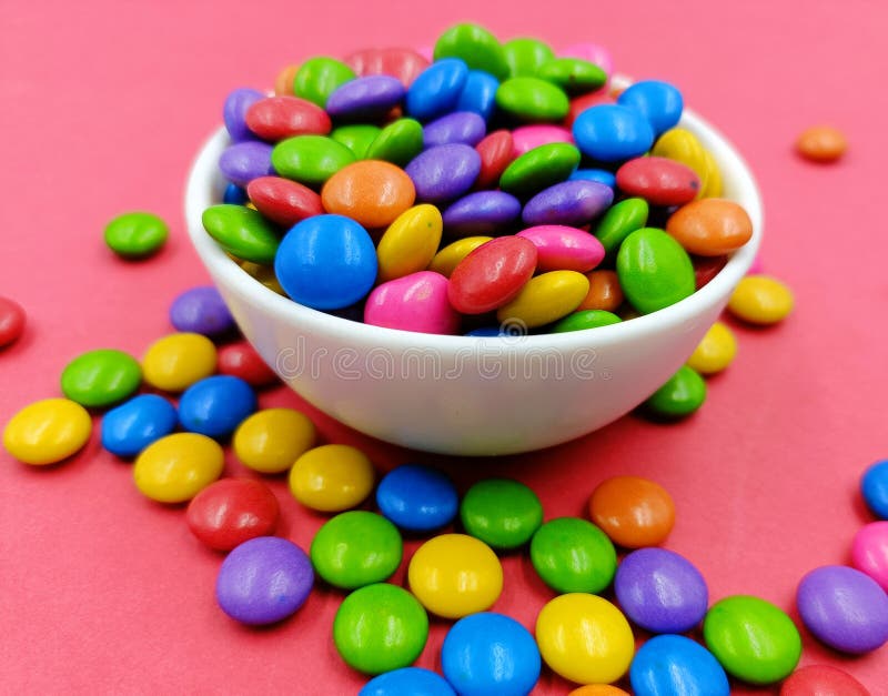 Sugar Coated Chocolate Gems Candy Stock Image - Image of sweets, meal ...