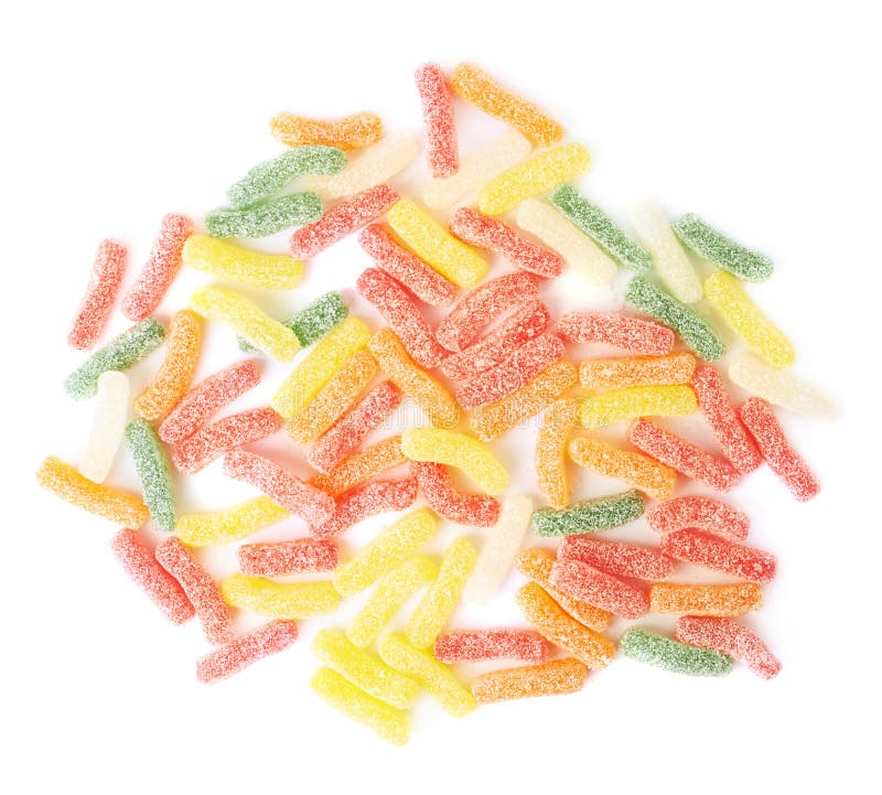 Sugar Coated Jelly Worms Candy Sweets Stock Image - Image of green ...