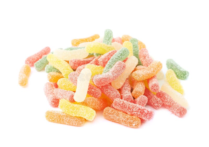 Sugar Coated Jelly Worms Candy Sweets Stock Image - Image of green ...