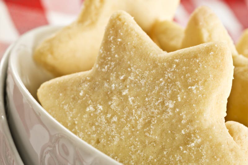 Sugar Coated Shortbread Cookies In Star Shapes Stock Photo - Image of ...