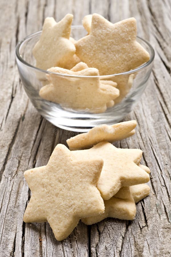 Sugar Coated Shortbread Cookies in Star Shapes Stock Photo - Image of ...