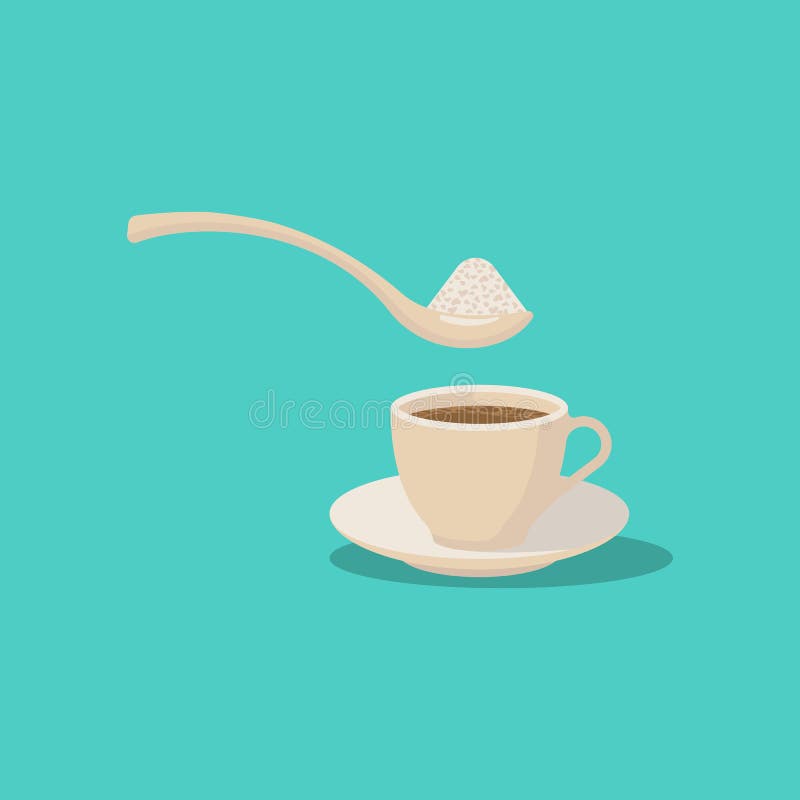 Sugar in Coffee. Vector Illustration Flat Design. Stock Vector ...
