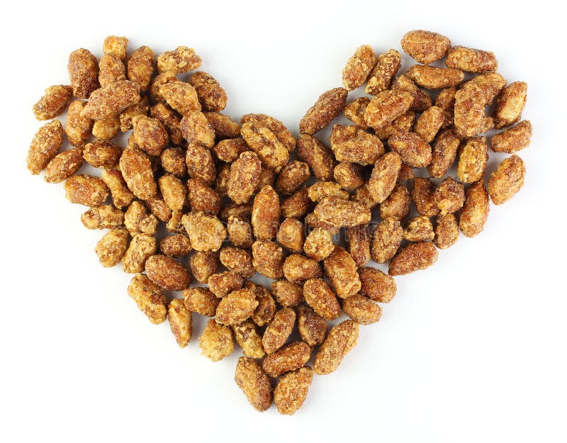 Sugar Covered Roasted Peanuts, Heart Stock Photo - Image of shot, honey ...
