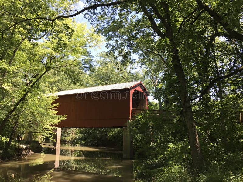Sugar Creek Covered Bridge stock image. Image of covered - 95868561