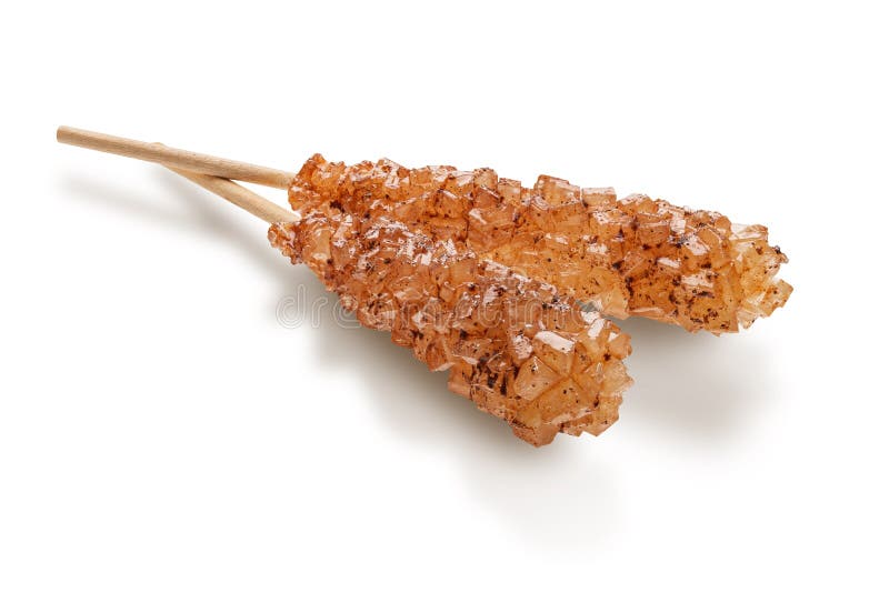 Sugar Crystal Sticks Isolated on White Background Stock Image - Image ...