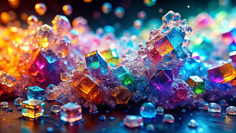 Sugar Crystals Dissolving in Water Observing Osmosis and Molecular ...