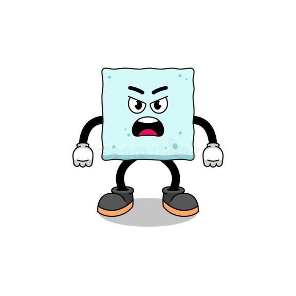 Sugar Cube Cartoon Illustration with Angry Expression Stock Vector ...