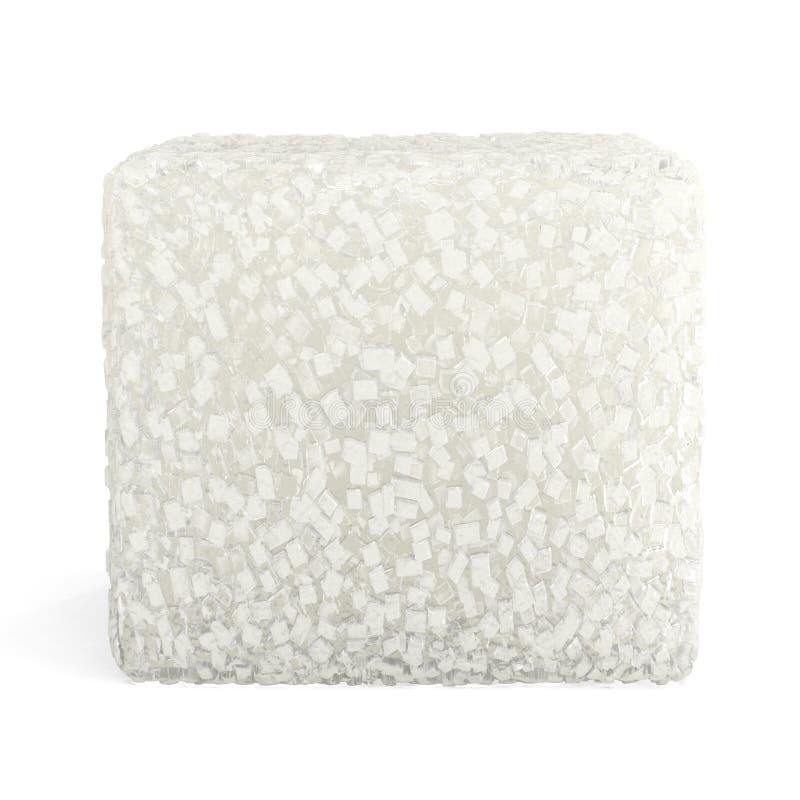 1 Sugar Cube Close-up on White Isolated Stock Illustration ...
