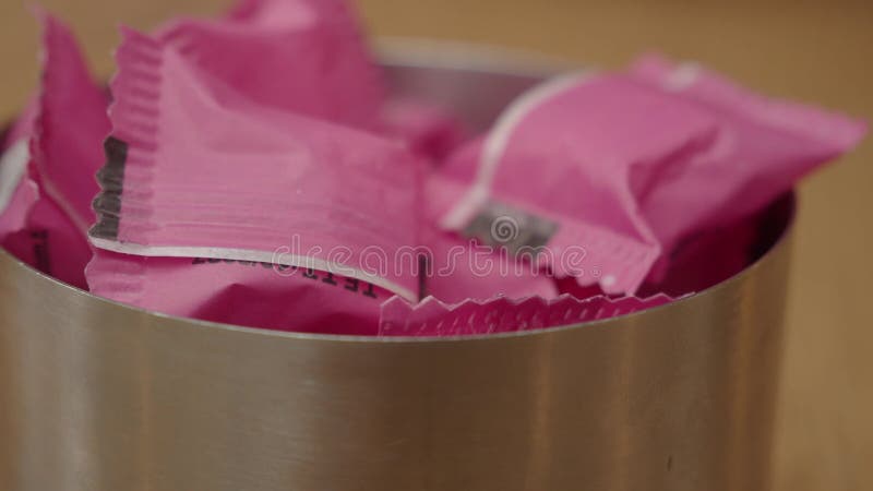 Sugar Cube in a Pink Packet Stock Footage - Video of flavor, care ...