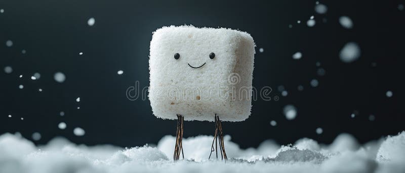 Sugar Cube Character in Snow Stock Illustration - Illustration of ...
