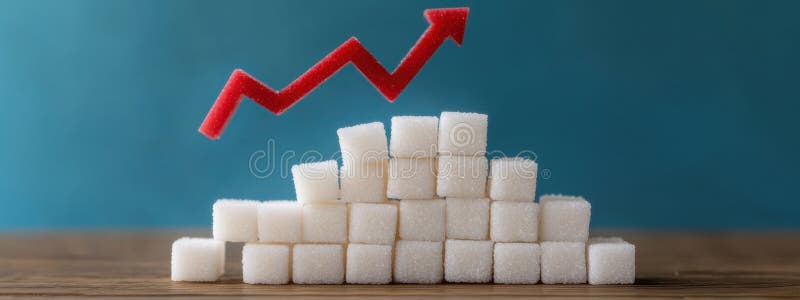 Sugar Cube Structures with an Upward Trend Line Representing Rising ...
