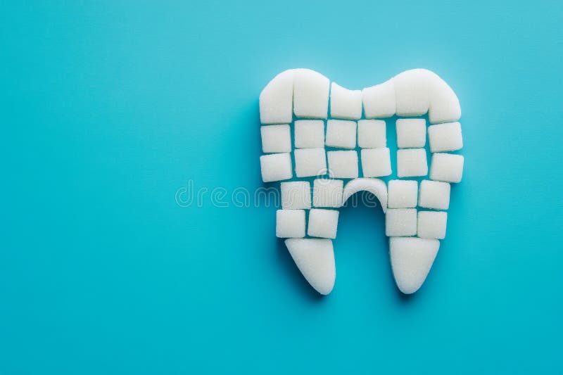 The Sugar Cubes are Arranged in the Form of Teeth, while Brown Sugar ...