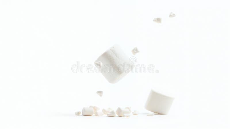 Sugar Cubes Floating Above a Plain White Background Stock Illustration ...