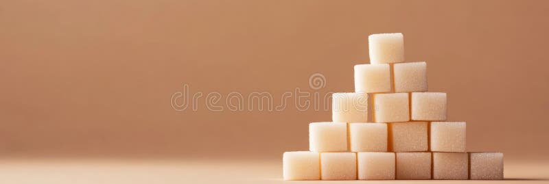 Sugar Cubes Forming a Pyramid on a Brown Background Stock Photo - Image ...