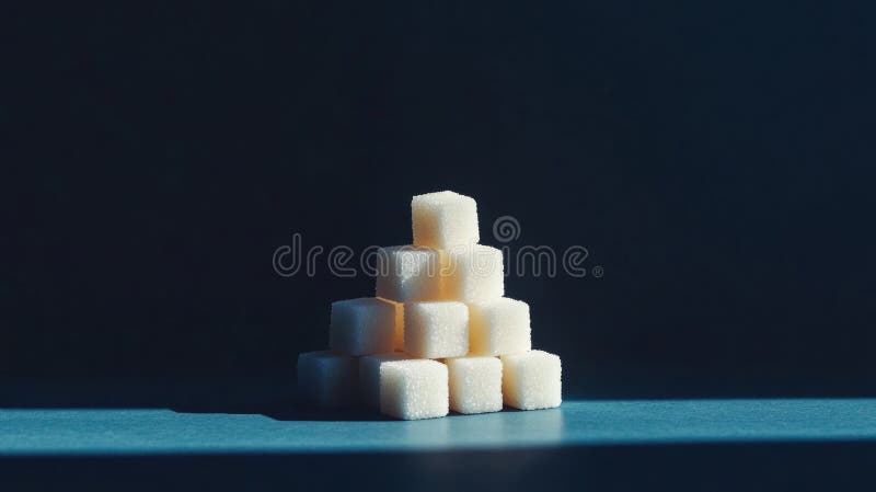 Sugar Cubes Forming a Pyramid on a Dark Background Representing Sugar ...
