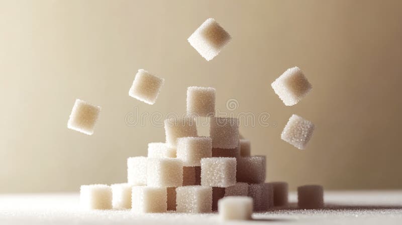Sugar Cubes Forming a Pyramid Shape on Neutral Background Stock Photo ...