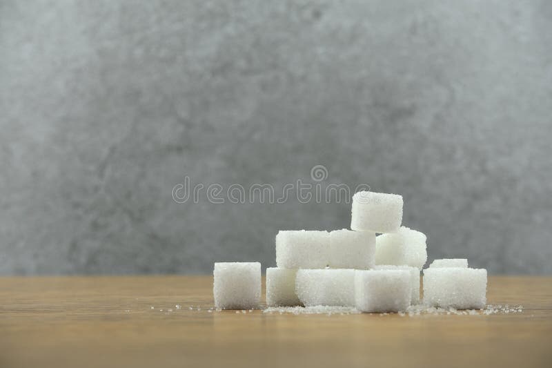 Sugar Cubes Many Cubes on Wooden Table Texture. Stock Photo - Image of ...